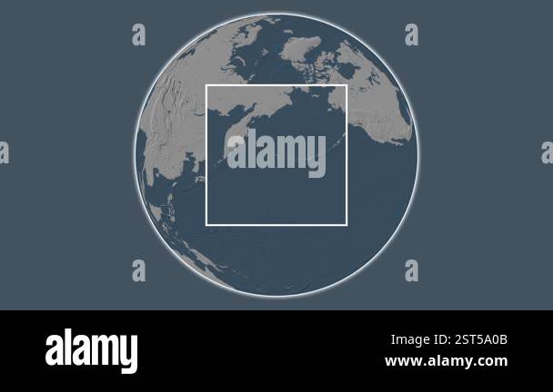 Attu Island. Presentation of the location on a steel colored elevation ...