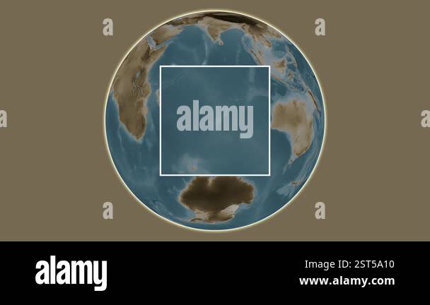 Ile Amsterdam Island. Presentation of the location on a sepia colored ...