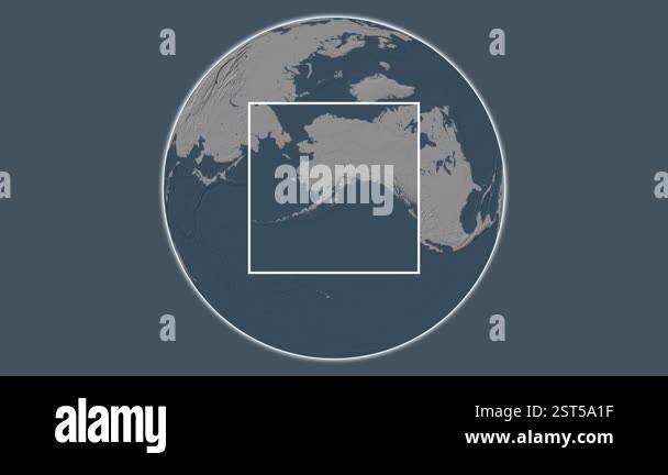 Augustine Island. Presentation of the location on a steel colored elevation map using centered ...