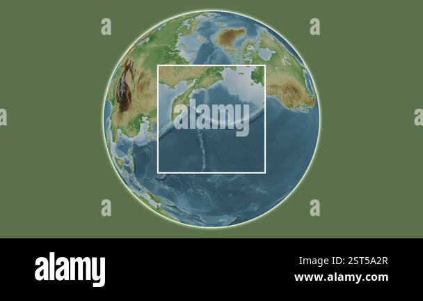 Attu Island. Presentation of the location on a colored elevation map ...