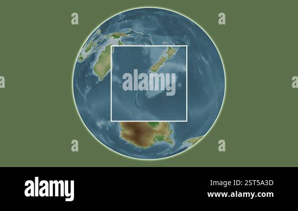 Auckland Island. Presentation of the location on a colored elevation ...