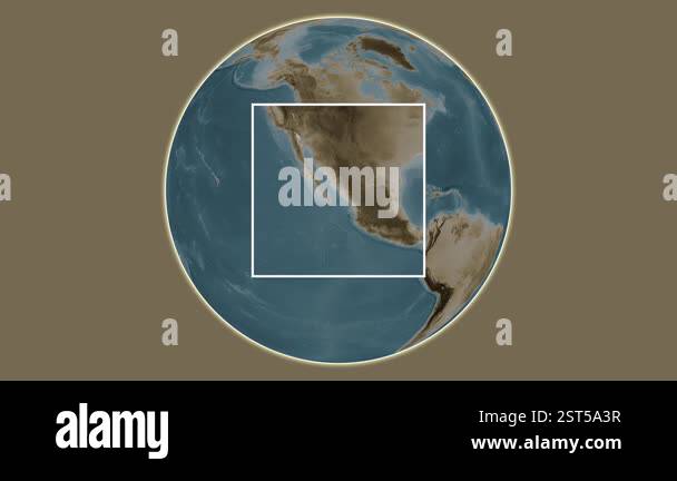 Isla Altamura Island. Presentation of the location on a sepia colored ...