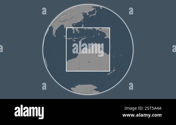 Adolphus Island. Presentation of the location on a steel colored ...