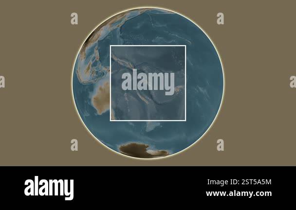 Aore Island. Presentation of the location on a sepia colored elevation ...