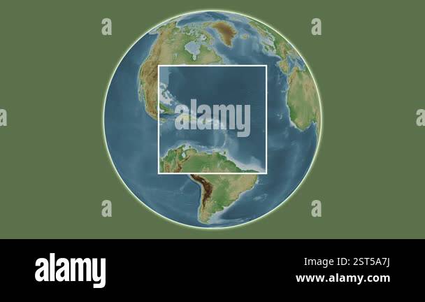 Anegada Island. Presentation of the location on a colored elevation map ...