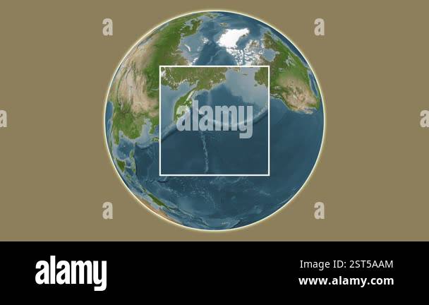 Attu Island. Presentation of the location on a satellite map using ...