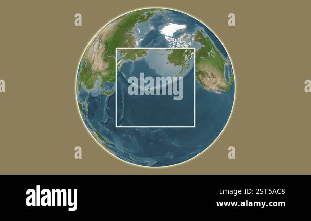 Atka Island. Presentation of the location on a satellite map using ...