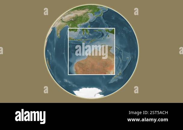 Augustus Island. Presentation of the location on a satellite map using ...