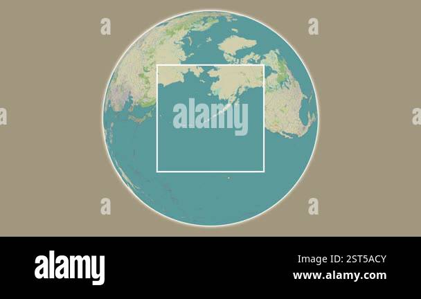 Akutan Island. Presentation of the location on a OpenStreet map using ...