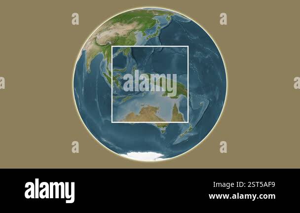Pulau Adi Island. Presentation of the location on a satellite map using ...
