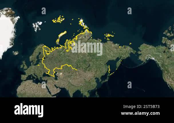 Russia map animation with Russia flag highlighted border color, 3d ...