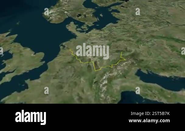 Germany map animation with German flag highlighted border color, 3d ...