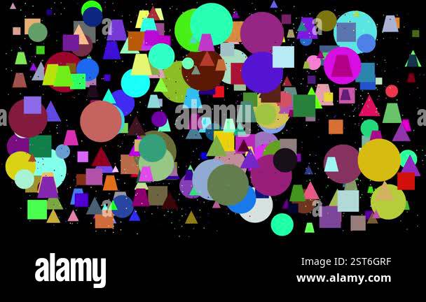 lots of geometric shapes appearing in different colors and sizes are ...