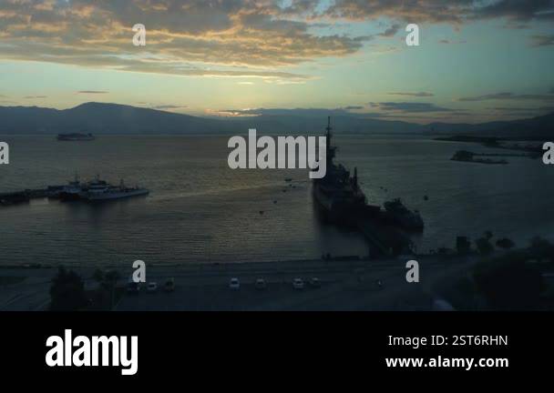 Timelapse of a F 256 war ship, moored as a floating museum in Inciralti ...