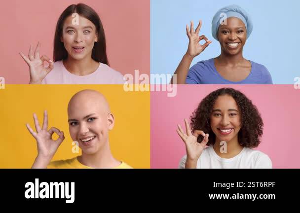 Four women of different backgrounds express positivity using the okay ...