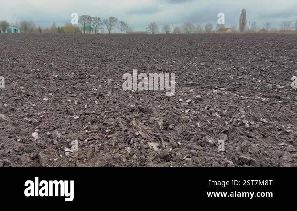 A close up of dry, cracked soil showing the rough texture and arid ...