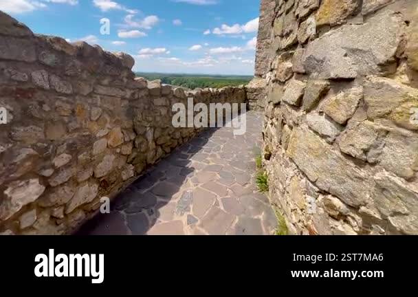A stunning riverside view from the stone walls of an ancient fortress ...