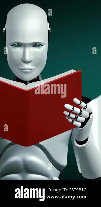 Futuristic robot artificial intelligence huminoid AI for industrial factory technology ...