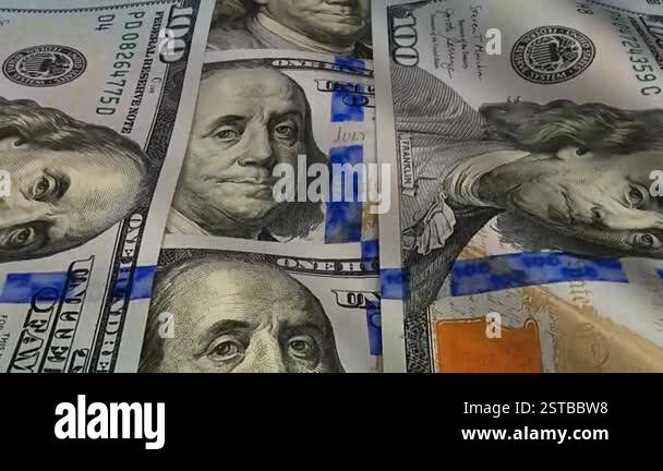 Waves of 100 Dollar Bills, Business Background, Cash, Banknotes, Money ...