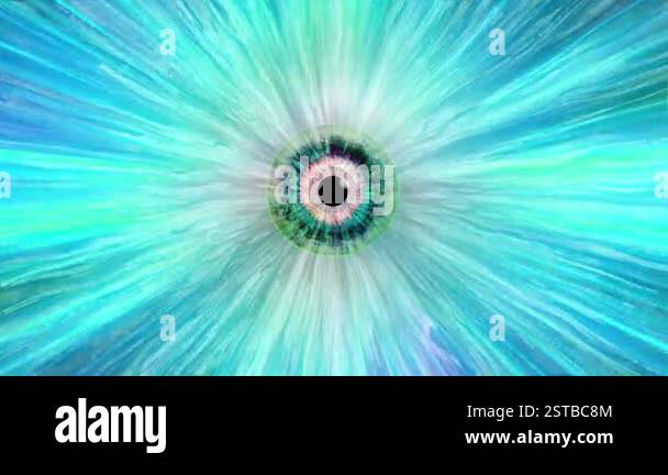 Detailed iris with dynamic psychedelic visuals. Motion graphics video ...
