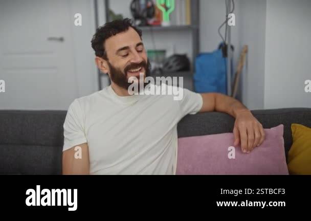 Confident middle age man, cheesing away in a stark white t-shirt ...