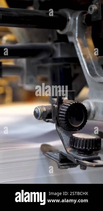 Printing machine prints paper in typography. Newspaper or tabloid ...