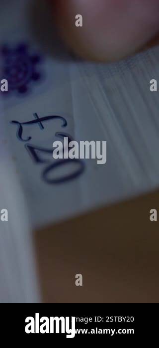 Slow Motion Counting of 20 British Banknotes | Hands Counting Money ...