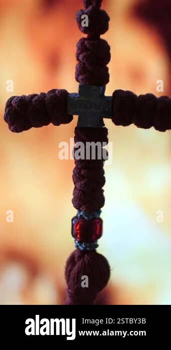 Cross of Jesus against fire flames vertical video Stock Video Footage ...