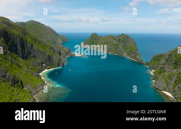 Tropical landscape of natural beauty of Tapiutan Island and Matinloc ...