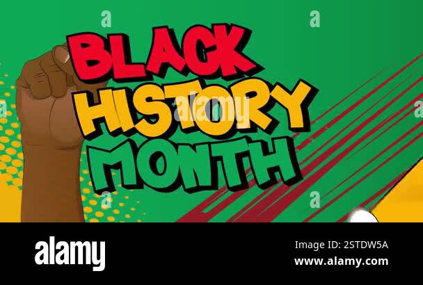 Cartoon Black History Month animation, comic book celebration video ...