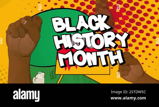 Cartoon Black History Month animation, comic book celebration video ...