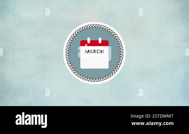 March 30 Calendar Date Showcase Decorative Spinning Animation On Light ...