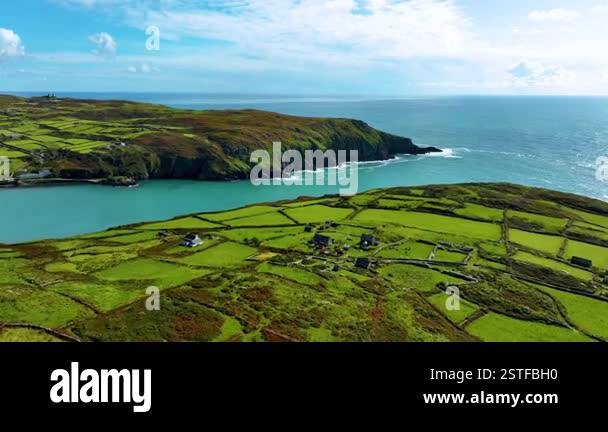 This aerial video showcases stunning coastal landscapes, with cliffs ...