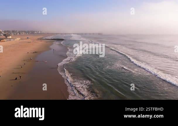 A breathtaking aerial view of Venice Beach in Los Angeles, California ...