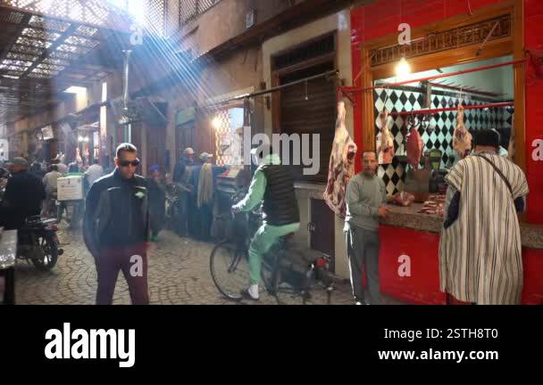 Africa, Morocco, Marrakech 21,01,2025 walking in the traditional suk ...