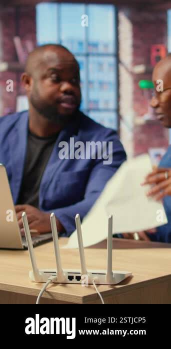 African American angry people struggling to work with internet lag ...
