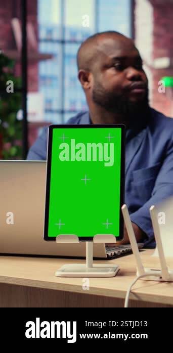 Black man and woman getting angry at home internet next to mockup ...