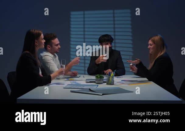 Project leader and team members meeting. Woman manager leads meeting ...