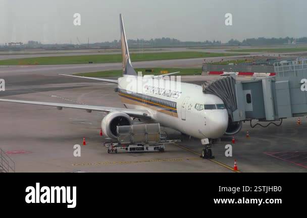 CHANGI, SINGAPORE - JANUARY 30, 2025: Boeing 737 MAX 8, 9V-MBI of ...