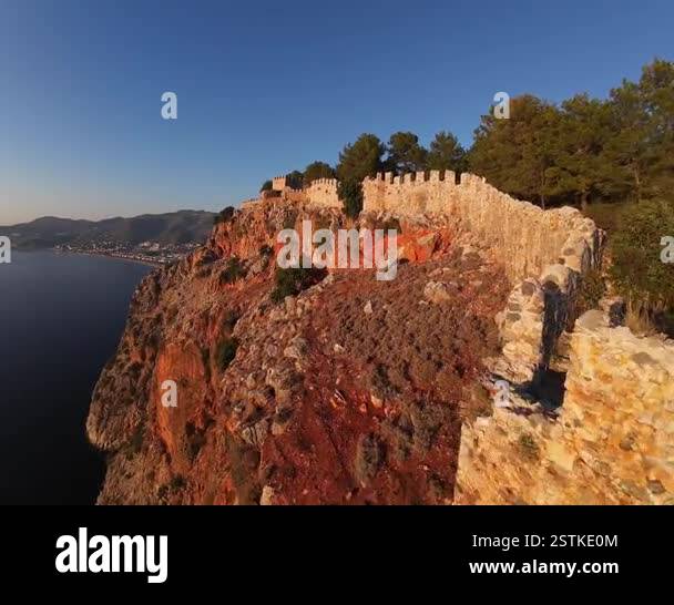fortress on rocks on the seashore architecture nature resort. High ...