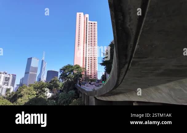 Glenealy Footbridge Pedestrian Bridge Urban Hong Kong City, Jan 28 ...