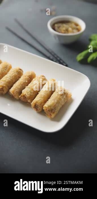 Nem rolls with sauce vietnamese rice paper roll delicious gourmet food ...