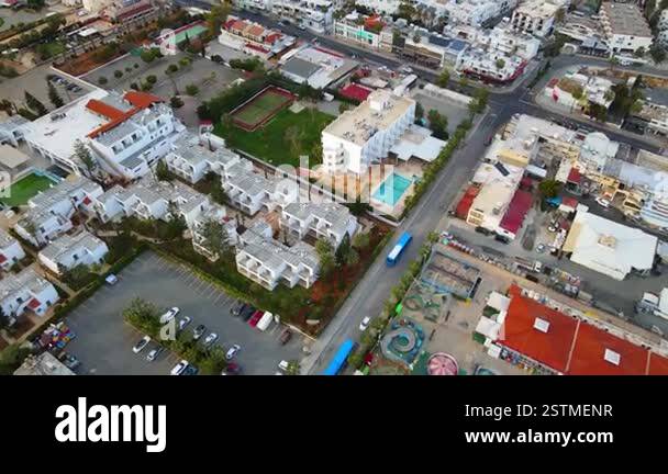 Cyprus, Ayia Napa. Bird's eye view of the city and the Mediterranean ...