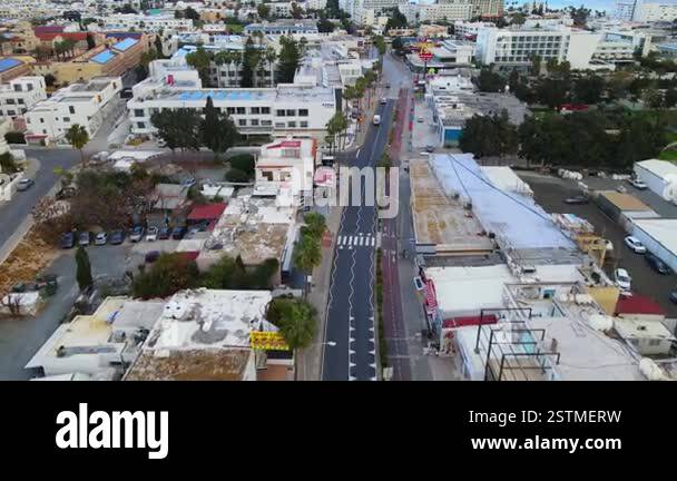Cyprus, Ayia Napa. Bird's eye view of the city and the Mediterranean ...