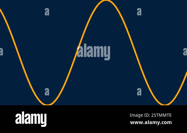 A continuously moving sine wave animation gliding horizontally on a ...