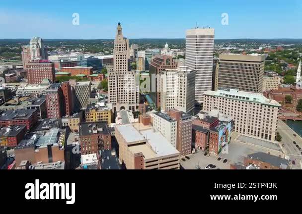 Providence modern city aerial view in downtown providence, Rhode Island ...