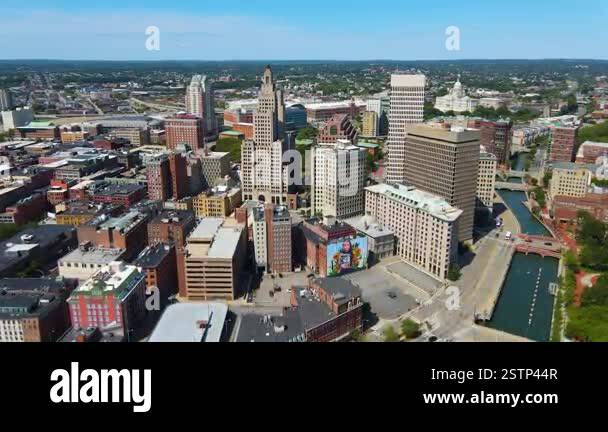 Providence modern city aerial view in downtown providence, Rhode Island ...