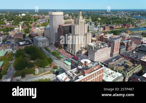 Providence modern city aerial view in downtown providence, Rhode Island ...
