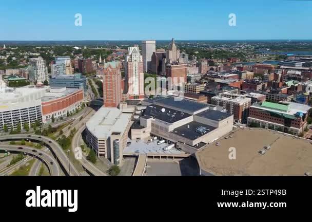 Providence modern city aerial view in downtown providence, Rhode Island ...