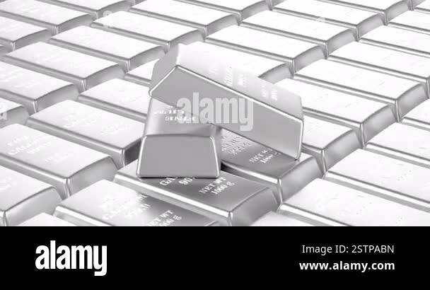 Gallium ingots background, rotation animation, seamlessly loopable. 3D ...